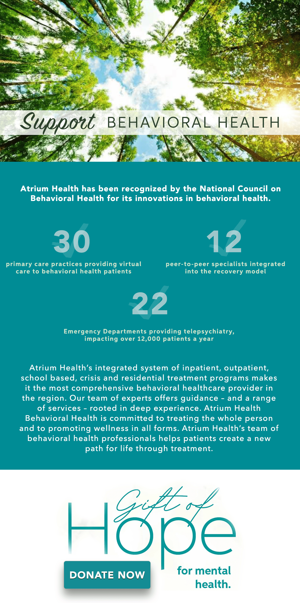 Atrium Health Foundation – Carolinas Behavioral Health Advancement Fund