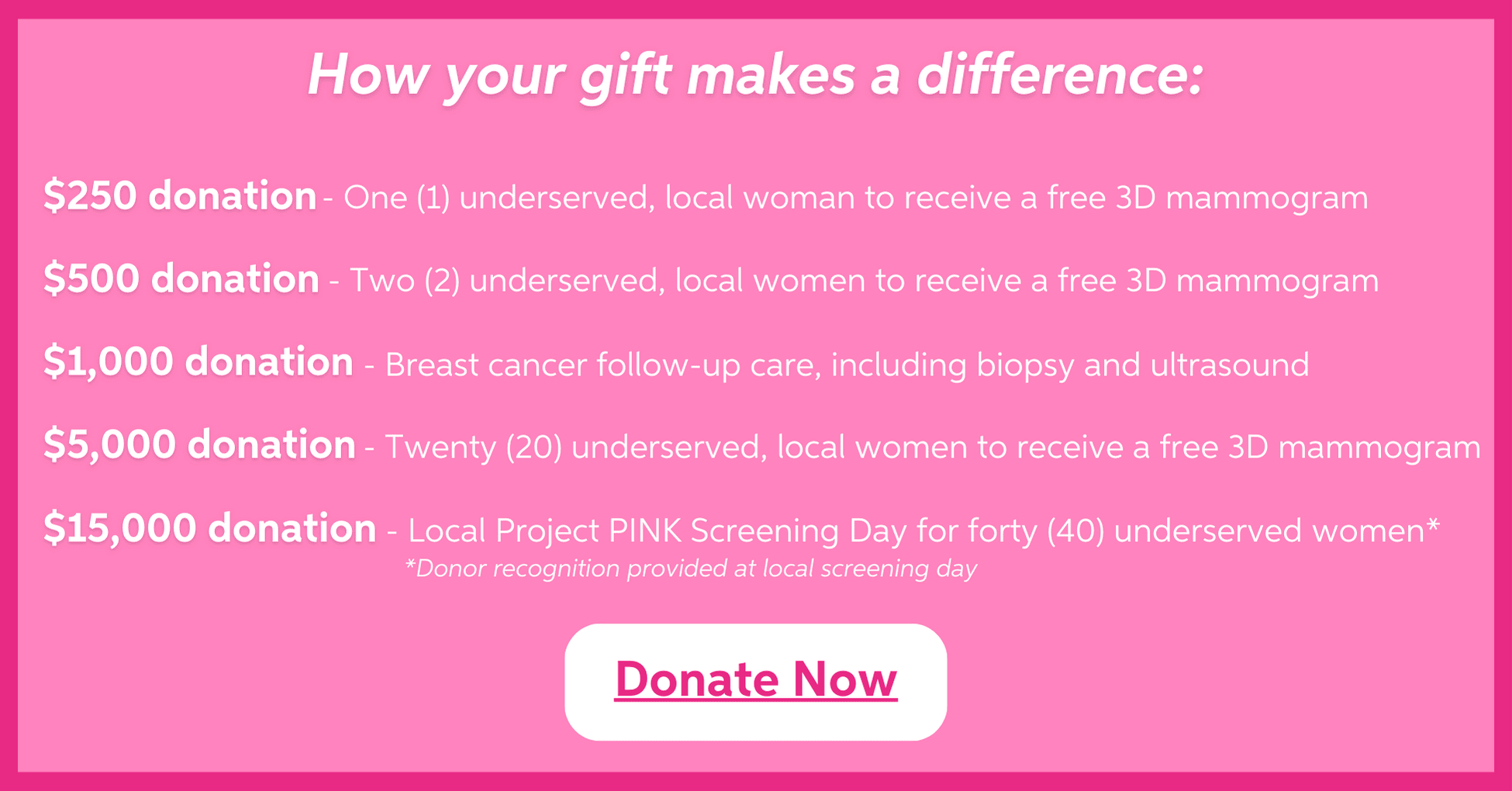 Atrium Health Foundation – Levine Cancer: Project Pink